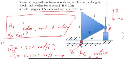 Solved Determine Magnitudes Of Linear Velocity And Chegg