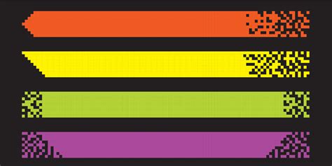 Pixel Banner Header Footer Color Layout With Mosaic Edges Horizontal Title Tags With Pixels