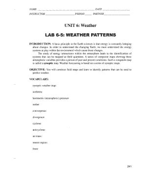 Weather Patterns Lab Answer Key Fill Online Printable Fillable Blank PdfFiller