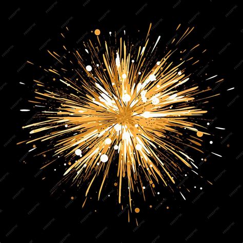 Premium Photo Simple Drawing Of A Gold Firework Explosion