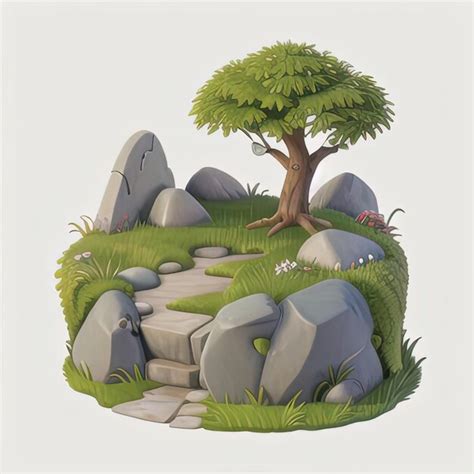 Premium Photo Stone And Rock Game Assets Textured Style