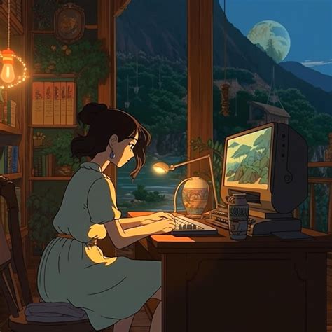 지브리 스튜디오 스타일의 배경 프리미엄 Ai 생성 이미지