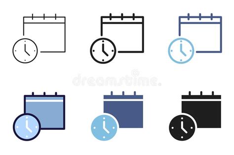 Clock And Calendar Vector Icon Schedule Routine Deadline Graphic
