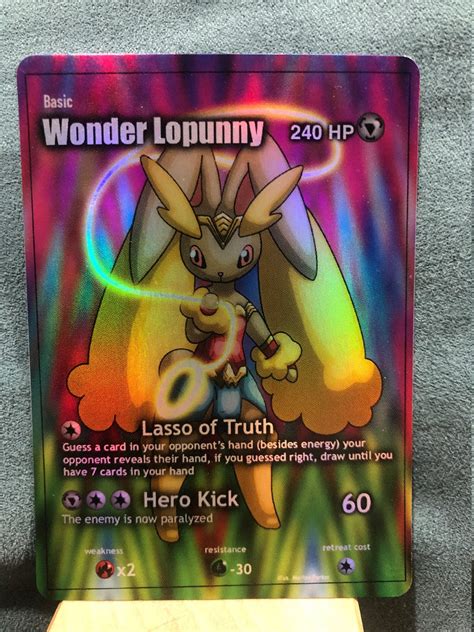 Custom Pokémon Card Wonder Lopunny Full Art Etsy