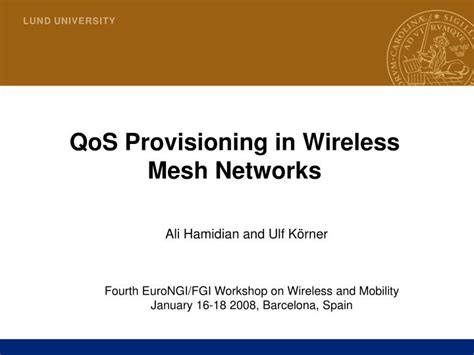 Ppt Qos Provisioning In Wireless Mesh Networks Powerpoint