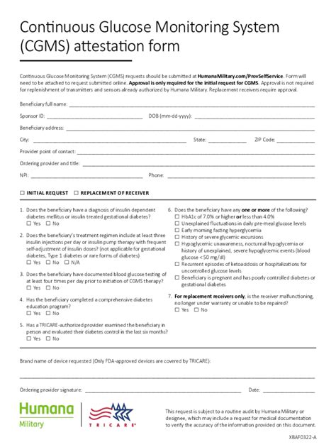 Fillable Online Continuous Glucose Monitoring System Cgms Attestation Form Fax Email Print