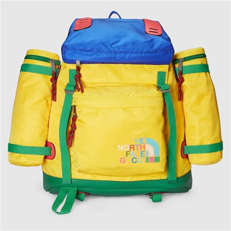 The North Face X Gucci Backpack In Yellow Recycled Nylon Gucci® Cz