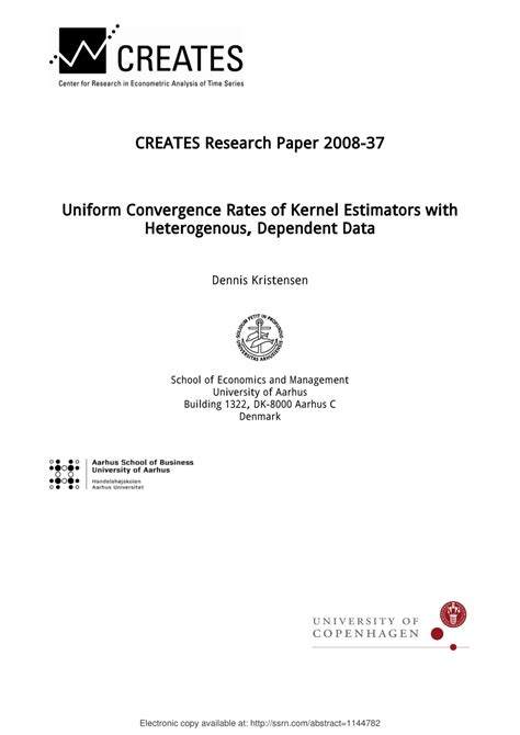 Pdf Uniform Convergence Rates Of Kernel Estimators With Heterogeneous
