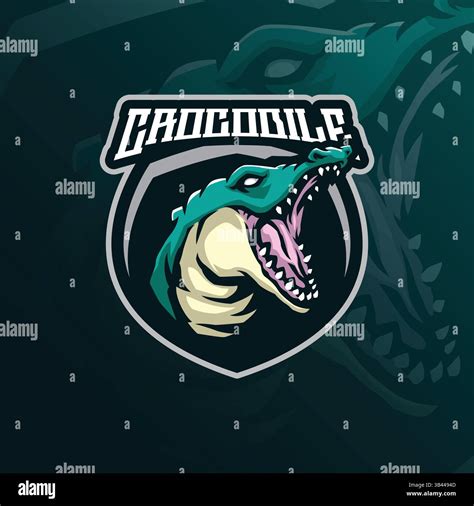 Crocodile Mascot Logo Design Vector With Modern Illustration Concept