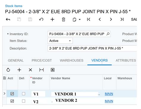 Adding Default To Vendor On Stock Items With Multiple Vendor Options Using Import Scenario