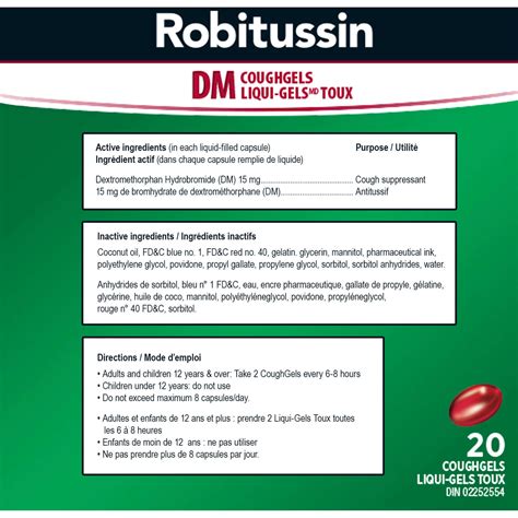 Robitussin Dm Coughgels 20 Count Liquid Fast Relief For Dry Coughs Alcohol And Sucrose Free