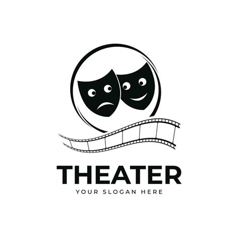 Theatre Mask Logo Design Vector Template 24200893 Vector Art At Vecteezy