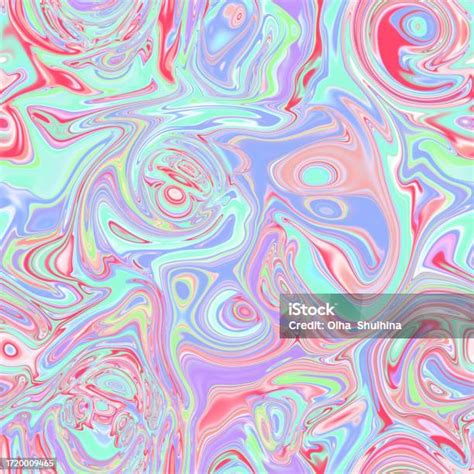 홀로그램 이음새가 없는 패턴 무지개 빛 액체가 흐르는 효과 환각 효과 동화 유니콘 트렌드 배경 90 년대 패션 그라데이션에 대한