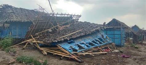 လေပြင်းတိုက်ခတ်မှုကြောင့် စစ်ရှောင်နေအိမ် ၃၀၀ နီးပါးပျက်စီး သံလွင်ခက်