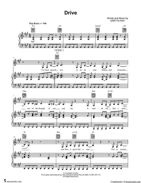 Gretta Ray Drive Sheet Music In A Major Download And Print Sku