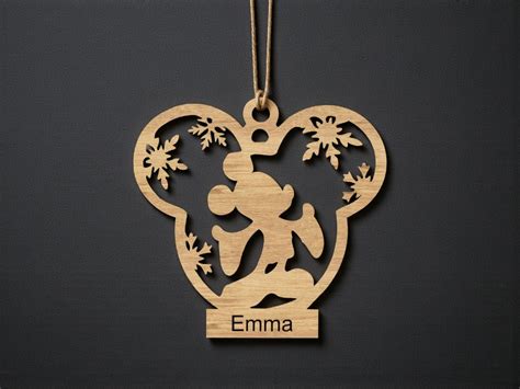 Laser Cut Mickey Mouse Christmas Ornament Cdr Dxf File Free Download
