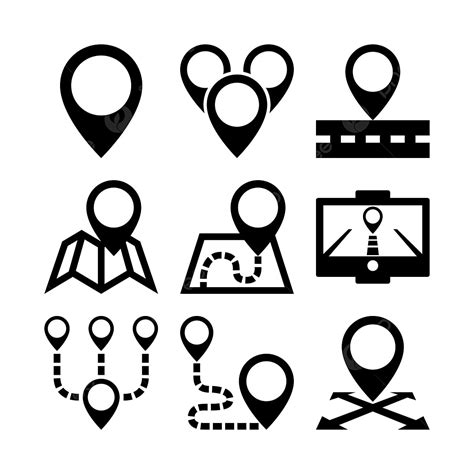 Map Pins Clipart Transparent Background Icon Set Of Different Maps Pins Different Icons