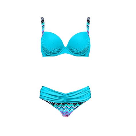 Athletic Bikini Set Swimwear Womens Split Triangle Bikini Printed Solid Color Ebay