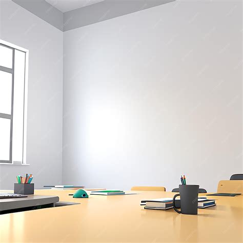 3d Animated Minimalist Modern Simple Classroom Cartoon Illustration