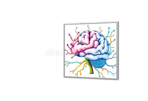 Colorful Brain Illustration Showcasing Neural Connections In An Artistic Representation Stock
