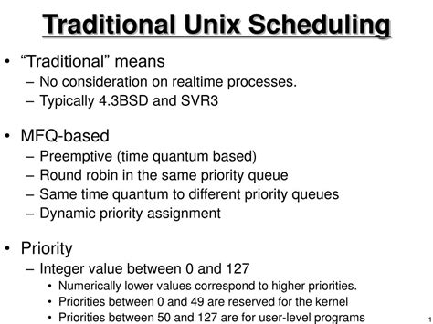 Ppt Traditional Unix Scheduling Powerpoint Presentation Free