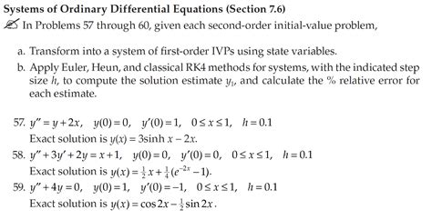 In Problems 57 Through 60 Given Each Second Order