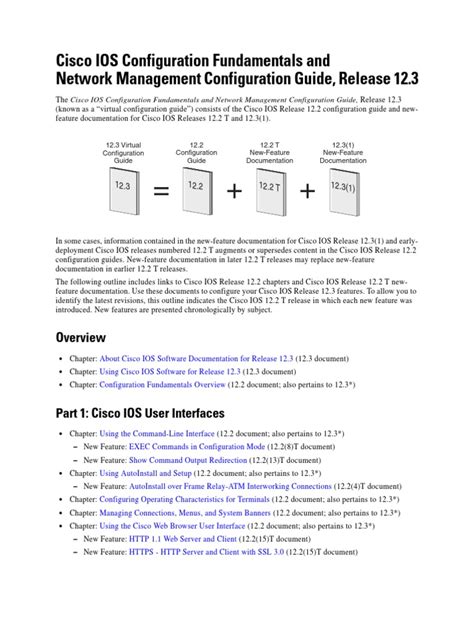 Cisco Ios Configuration Fundamentals And Network Management