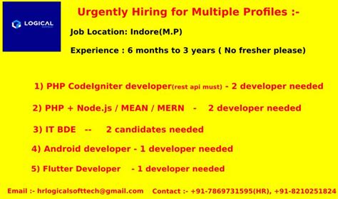Rajak Nisha On Linkedin Urgently Hiring For Multiple Profile For Our