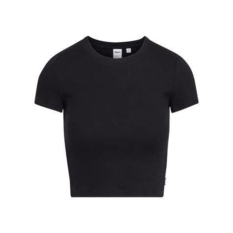 W 아리찌아 Tna 홈스트레치 크루 웨이스트 티셔츠 블랙 Aritzia Kream