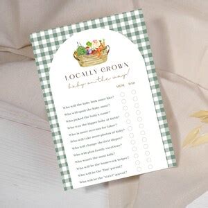 Locally Grown Baby Shower Locally Grown Baby Shower Game Etsy