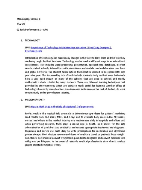 02 Task Performance 1 Arg Mmw Pdf