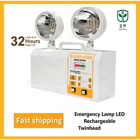 Sp Emergency Lamp Led Rechargeable Twinhead Rechargeable Dual Head Led