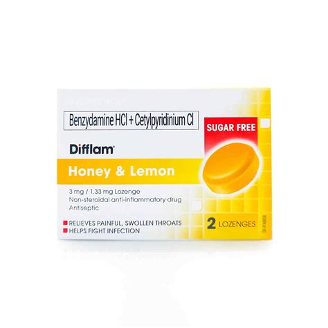 Difflam® Honey And Lemon Sugar Free Lozenges