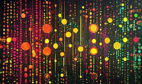 Colorful Abstract Pattern With Circles And Lines Vibrant Hues Of