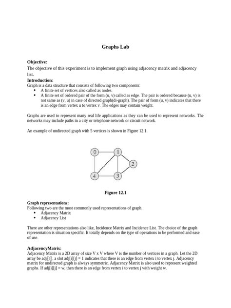 Graphs Lab Pdf Vertex Graph Theory Discrete Mathematics