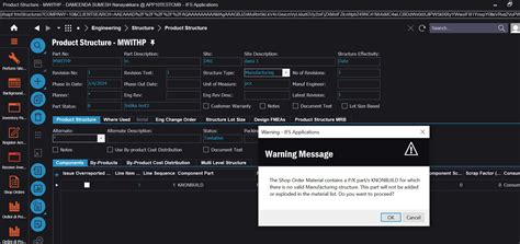Product Structure Warning Message Ifs Community
