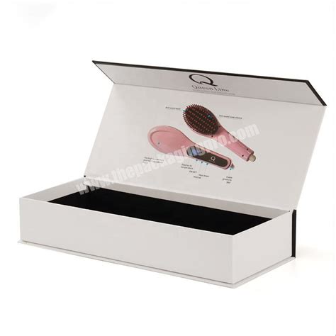 Custom Luxury Rigid Magnetic Paper T Box Comb Packaging Hair Brush