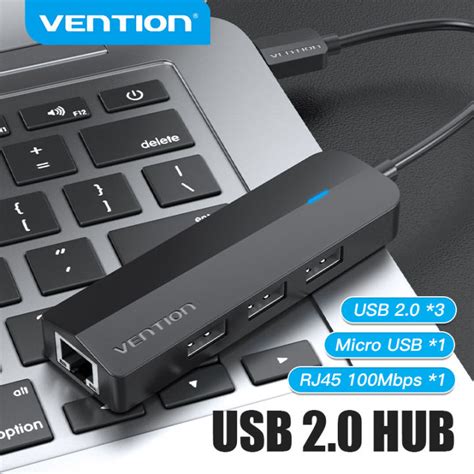 Vention Usb Port Hub 2 0 Multiple 4 Port Adapter Micro Usb Power Multi Usb Splitter High Speed