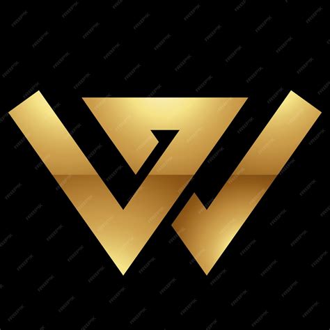 Premium Vector Golden Letter W Symbol On A Black Background Icon 7