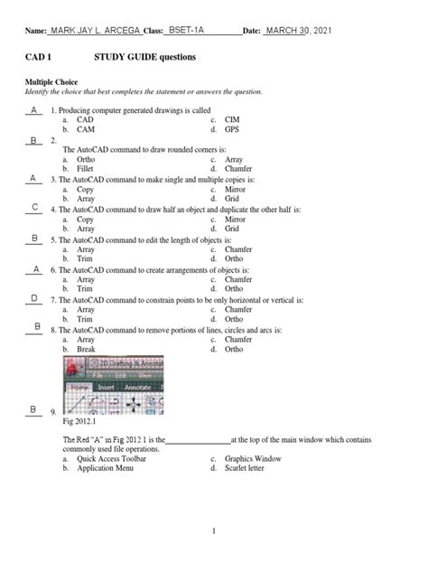 Cad 1 Midterm Exam Mark Jay Arcega Bset 1 A Pdf Icon Computing