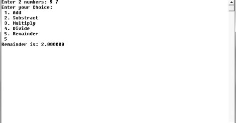 Learn C Language Menu Driven Calculator