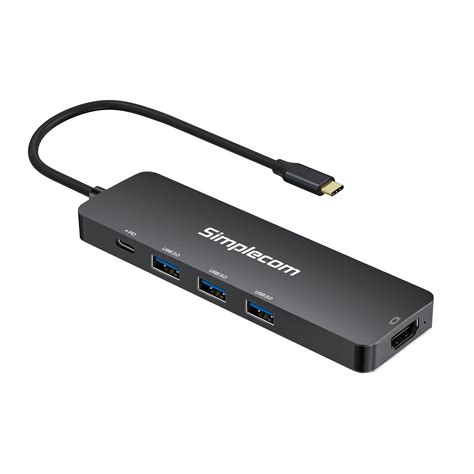 Simplecom CH USB C In Multiport Adapter Docking Station With Port USB Hub PD HDMI