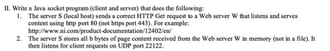 Solved Ii Write A Java Socket Program Client And Server