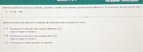 Solved Determine Whether The Sequence Is Arithmetic Chegg Com