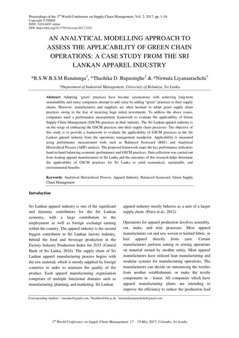 Pdf An Analytical Modelling Approach To Assess The Applicability Of Green Chain Operations A