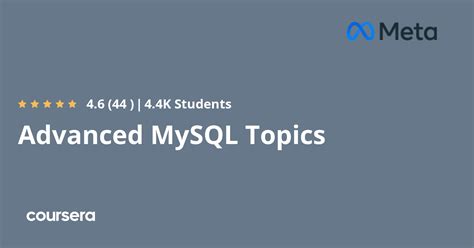 advanced mysql topics coursera