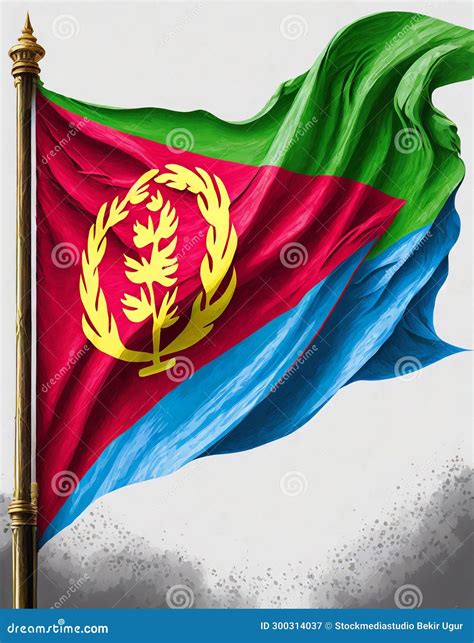 Waving National Flag Of Eritrea Stock Illustration Illustration Of Fabric World 300314037