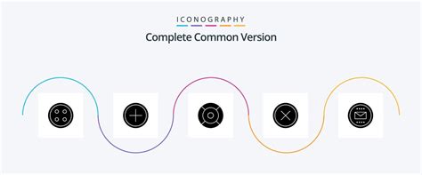 complete common version glyph 5 icon pack including cross circle new