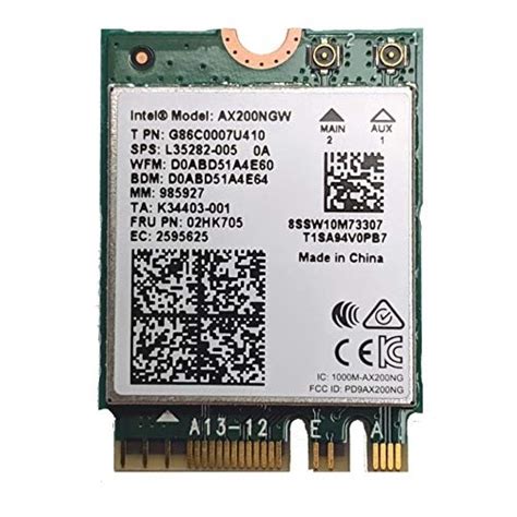 Placa De Retea Intel Dual Band Wireless Ax Ngw Wlan Wi Fi M X M A E Key Wi Fi