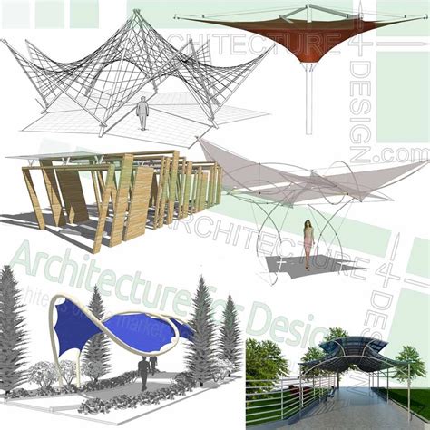 Free Collection Of Various Canopy Designs As SketchUp D Models Canopy Architecture Landscape